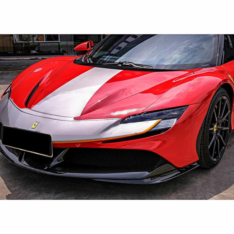Ferrari Sf90 Carbon Fiber 2PC Front Lip | Eurobahndyanmics