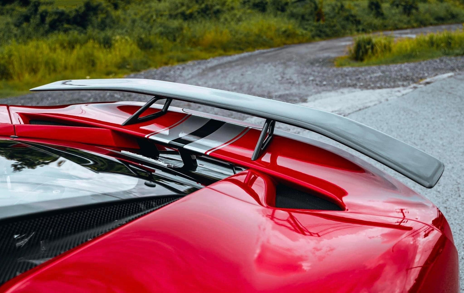 Ferrari F8 Tributo Carbon Fiber Rear Wing | Eurobahndynamics