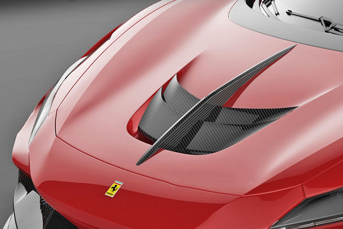 Ferrari F8 Tributo Carbon Fiber Hood Bonnet Vent | Eurobahndynamics