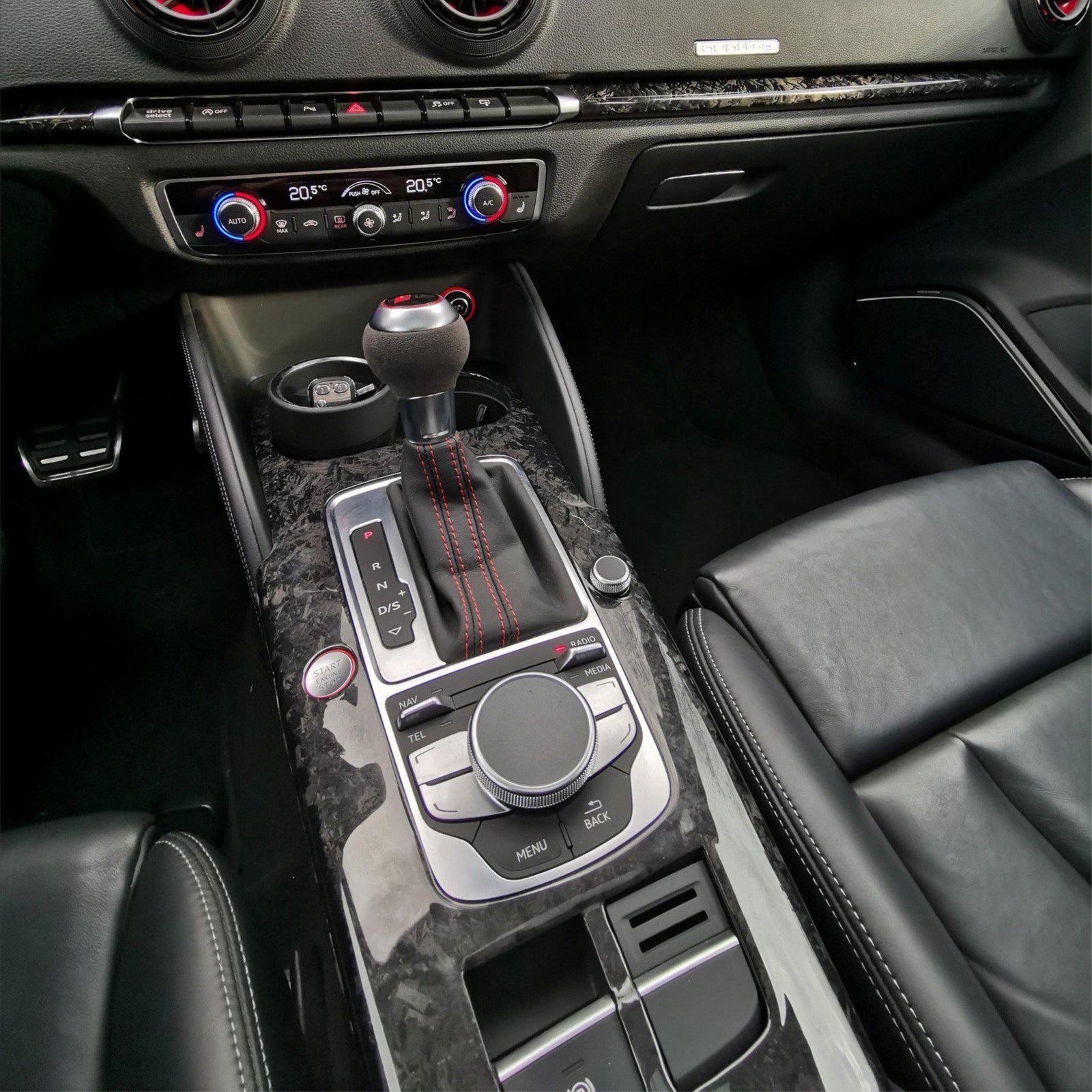 Forged Carbon Fiber Center Console Trim A3/S3/RS3 | Eurobahndynamics